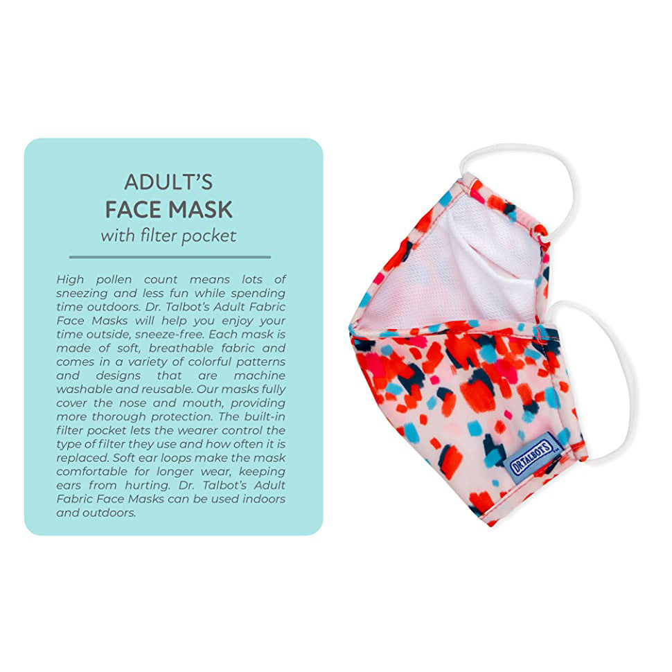 Adult Flat Fold Cloth Mask with Filter Pocket (1-Pack) - Multi-Color ...