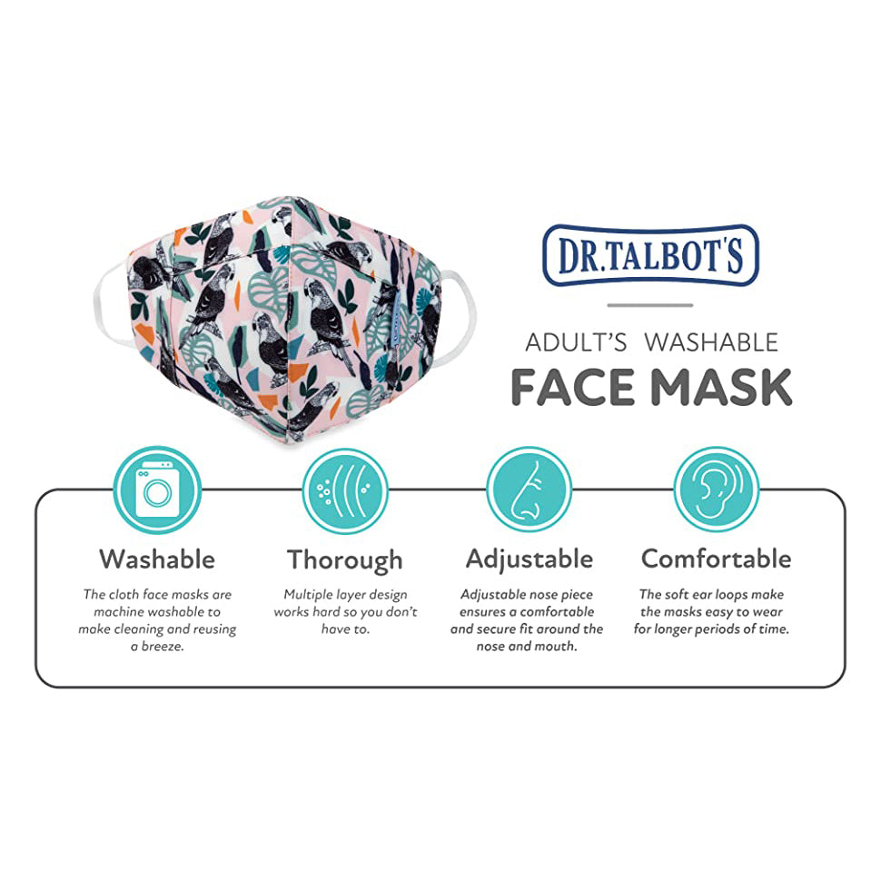 Adult Cup Style Cloth Mask (1-Pack) - Parrots Design – Dr Talbot's