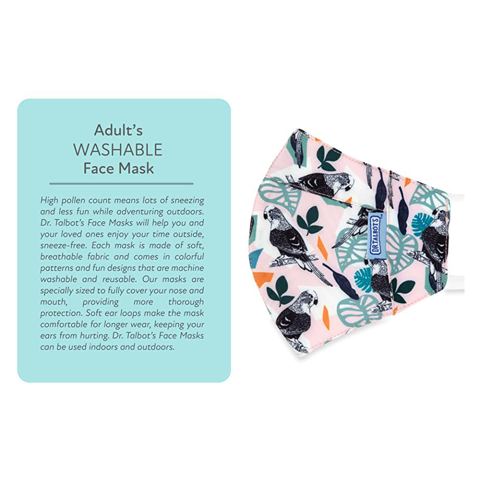 Adult Cup Style Cloth Mask (1-Pack) - Parrots Design – Dr Talbot's