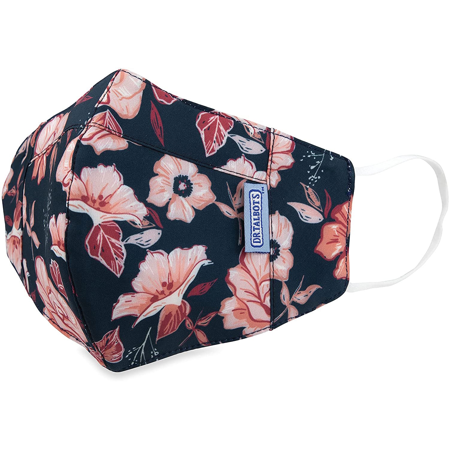 Adult Cup Style Cloth Mask (1-Pack) - Pink Flowers on Navy Design – Dr ...