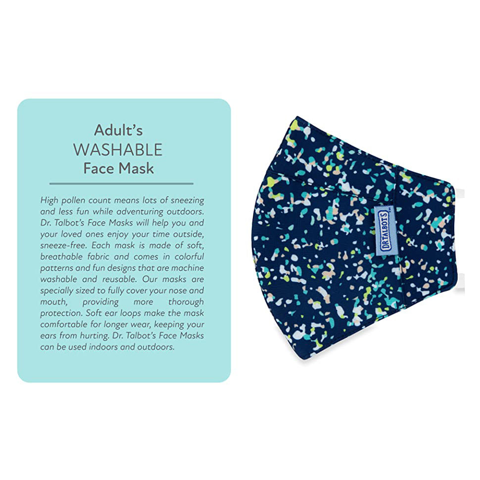 Adult Cup Style Cloth Mask (1-Pack) - Colored Spackle on Navy Design ...