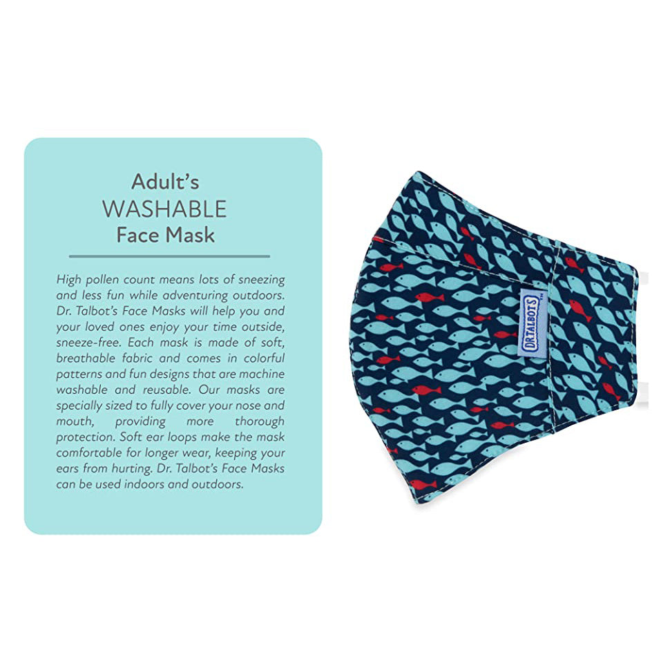 Adult Cup Style Cloth Mask (1-Pack) - Fish Design – Dr Talbot's